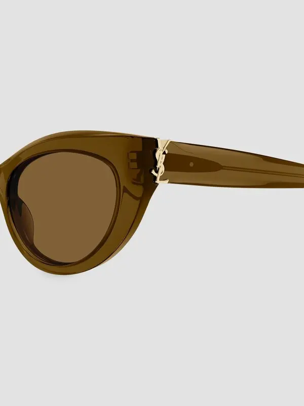Saint Laurent Monogram Hinge Acetate 54mm Cat-eye Sunglasses - Brown