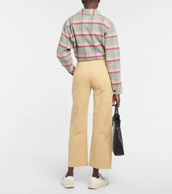 FRAME High-rise Cropped Cargo Pants - Beige