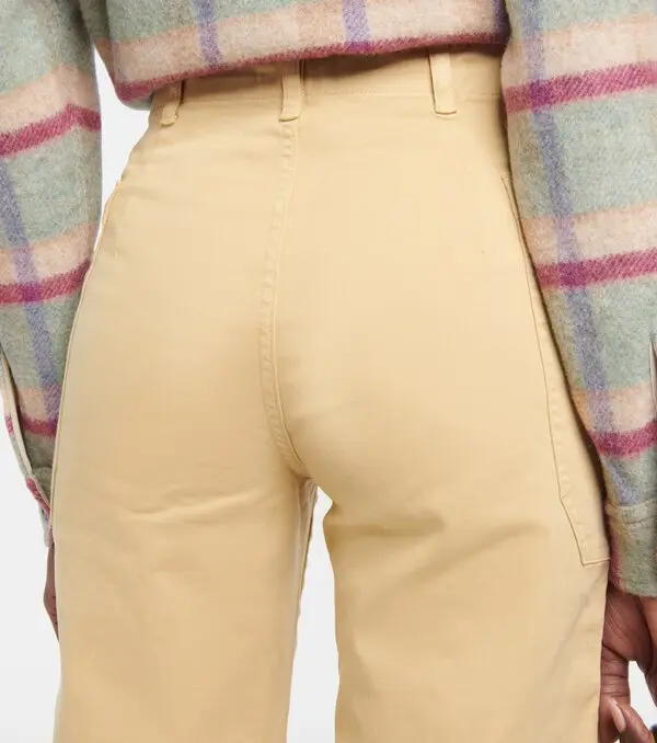 FRAME High-rise Cropped Cargo Pants - Beige