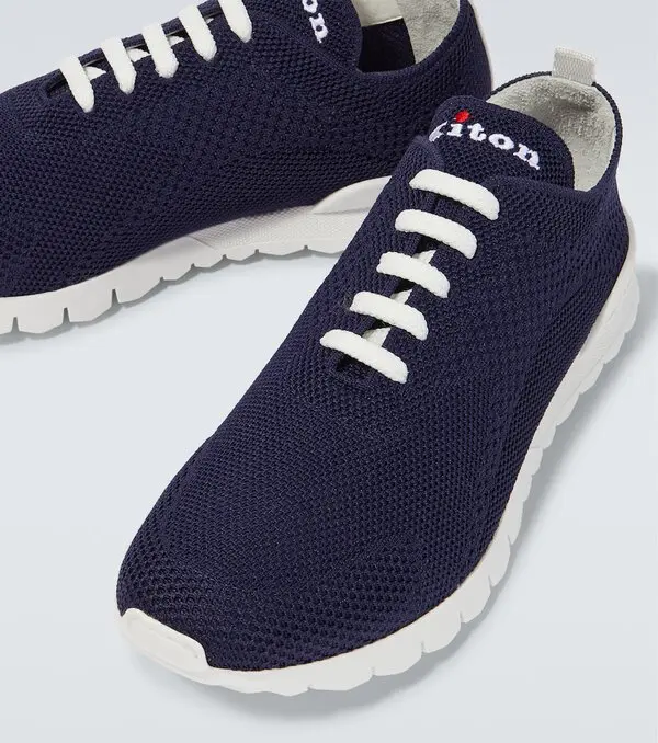 Kiton Fits Cotton Sneakers - Blue