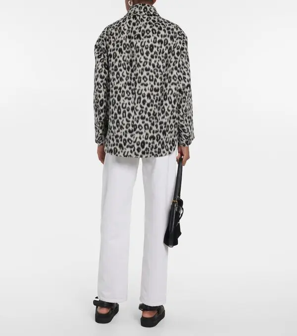 Isabel Marant Étoile Odellino" Leopard-print Virgin Wool Jacket - Black