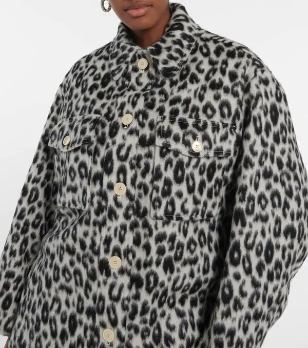 Isabel Marant Étoile Odelino Leopard-print Virgin Wool Jacket