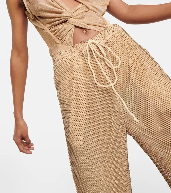 LAQUAN SMITH Sequin-embellished Wide Leg Pants