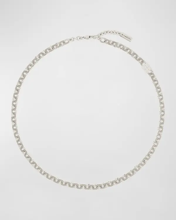 Givenchy Silvertone Short G-chain Necklace - Silvery