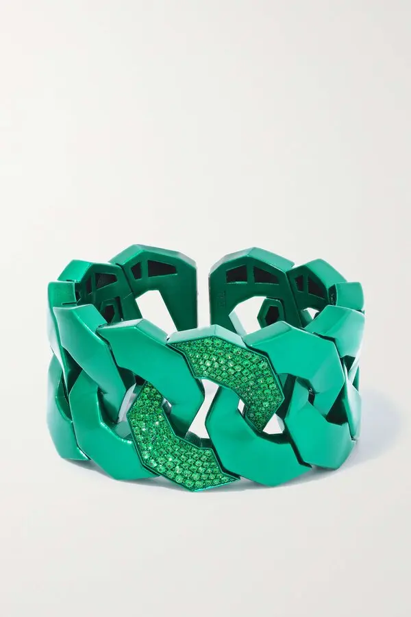 SABBADINI Soho Titanium, Tsavorite, And Garnet Cuff