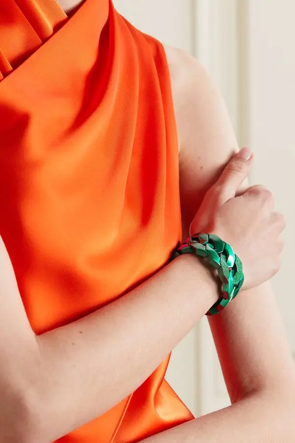 SABBADINI Soho Titanium, Tsavorite, And Garnet Cuff