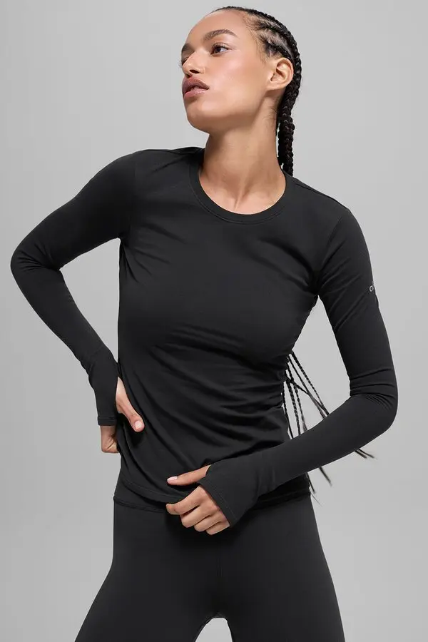 Alo Yoga Airbrush Winter Warm Nocturne Long Sleeve Jacket - Black