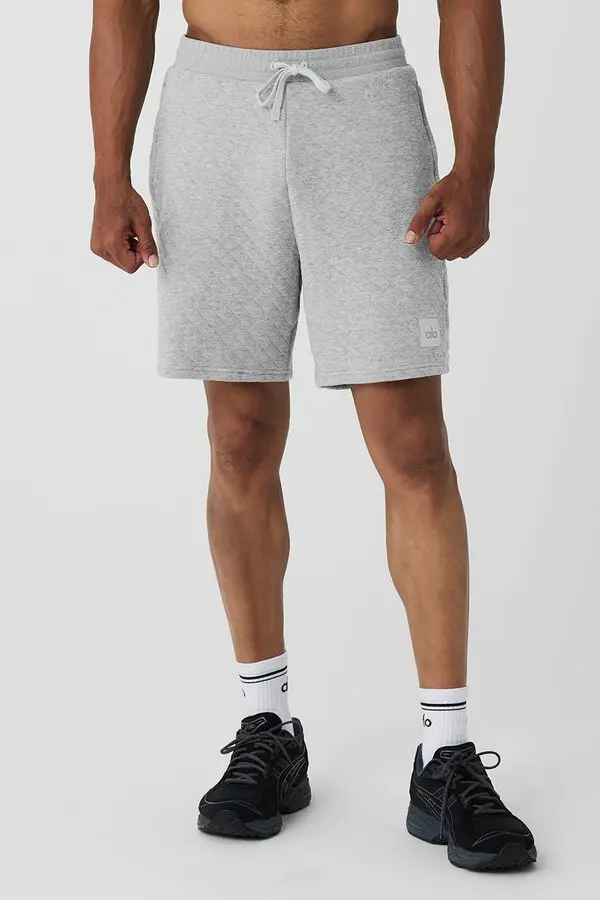Alo Yoga Quilted Stadium Short - Athletic Heather Grey
