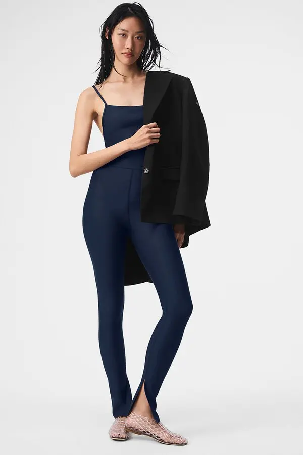 Alo Yoga Airlift Disco Daze Onesie - Navy | Editorialist