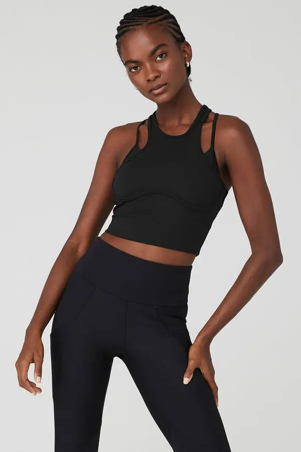 Alo Yoga Ribbed Airlift Enchanted Bra Tank Top