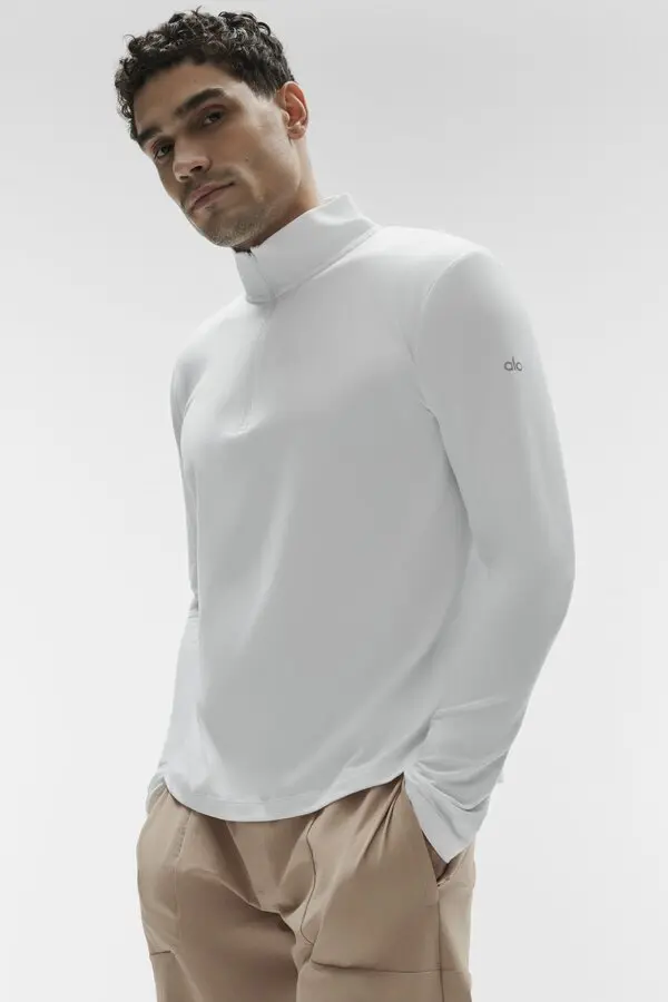 Alo Yoga Conquer 1/4 Zip Reform Long Sleeve Sweatshirt - White