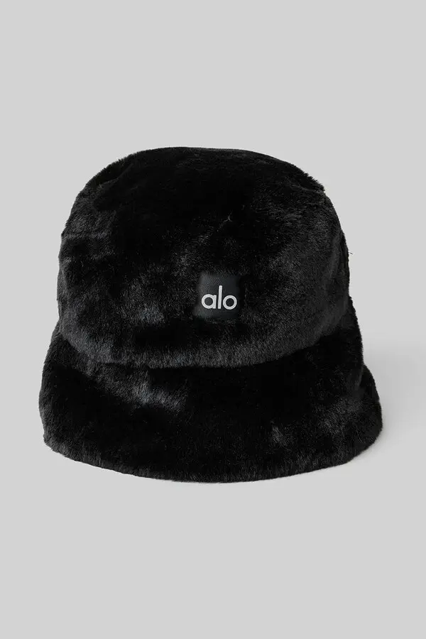 Alo Yoga Faux Fur Bucket Hat - Black