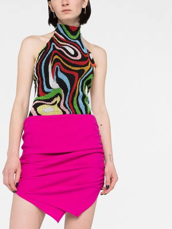 Attico Hatty Ruched Miniskirt