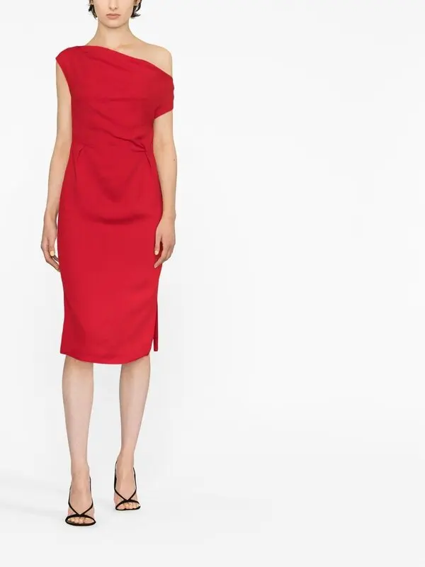 Alexandre Vauthier One-shoulder Draped Midi Dress - Red