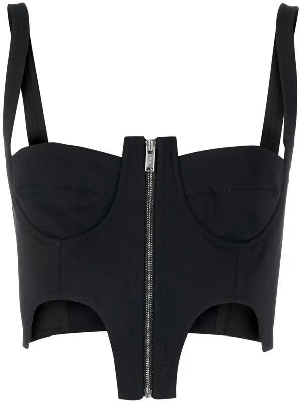 DION LEE Double Arch Bustier Top - Black