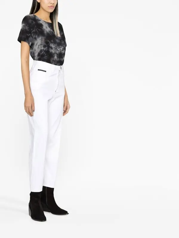 Philipp Plein High-waisted Mom-fit Jeans - White