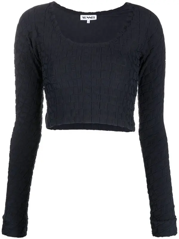 Sunnei Embossed Logo Cropped Top