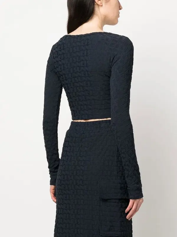 Sunnei Embossed Logo Cropped Top