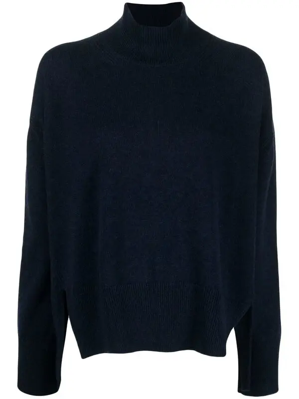 BARRIE Side-slit Knit Jumper - Blue
