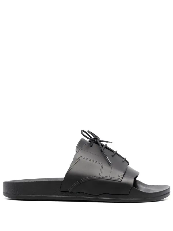 MAISON MARGIELA Lace-up Pool Slides - Black