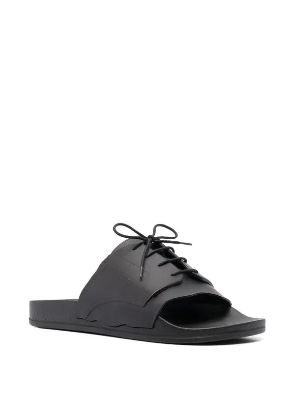 MAISON MARGIELA Lace-up Pool Slides - Black
