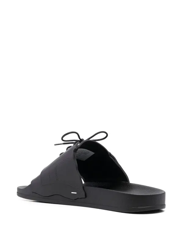 MAISON MARGIELA Lace-up Pool Slides - Black