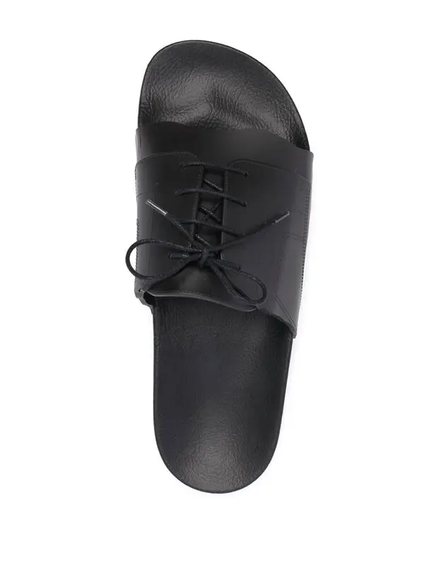 MAISON MARGIELA Lace-up Pool Slides - Black