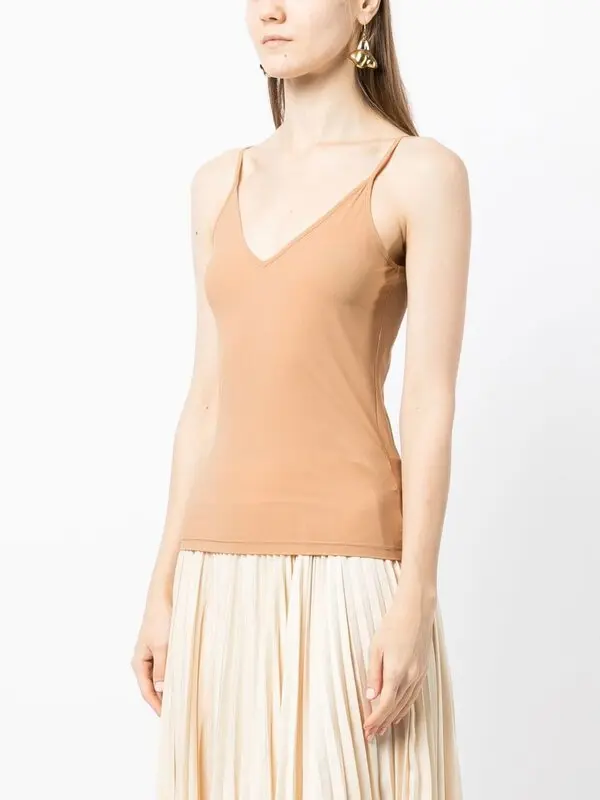 JIL SANDER V-neck Sleeveless Top - Brown