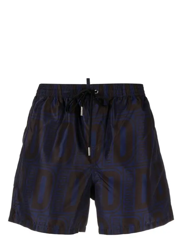 Dsquared2 Monogram Print Swim Shorts - Blue