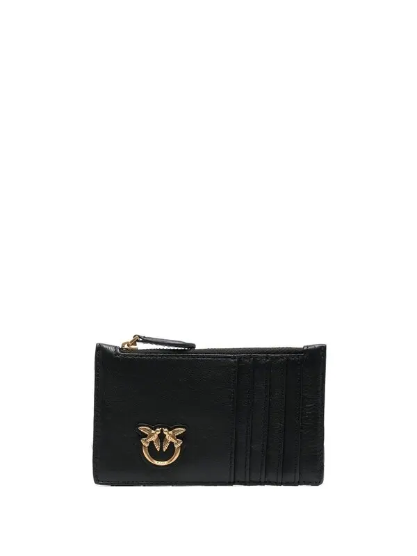 Pinko Logo-detail Leather Cardholder - Black