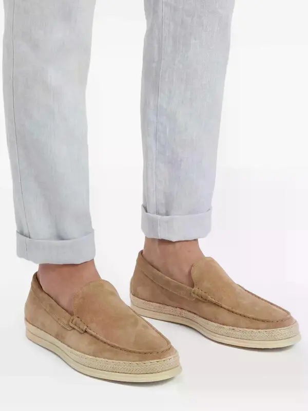 TOD'S Suede Espadrille Loafers - Neutrals