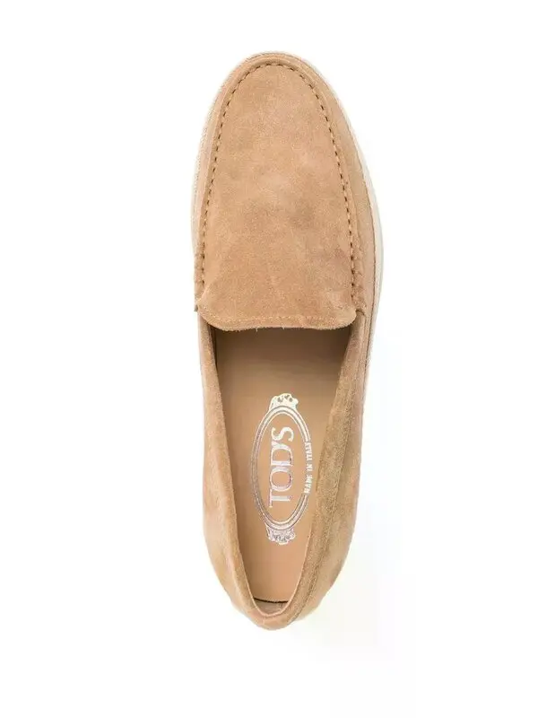 TOD'S Suede Espadrille Loafers - Neutrals