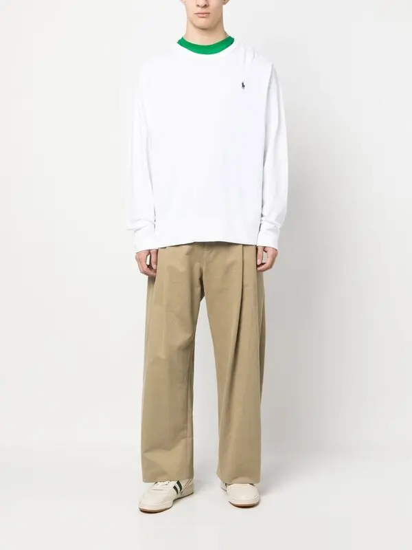 Polo Ralph Lauren Crew Neck Jumper With Polo Pony Motif - White