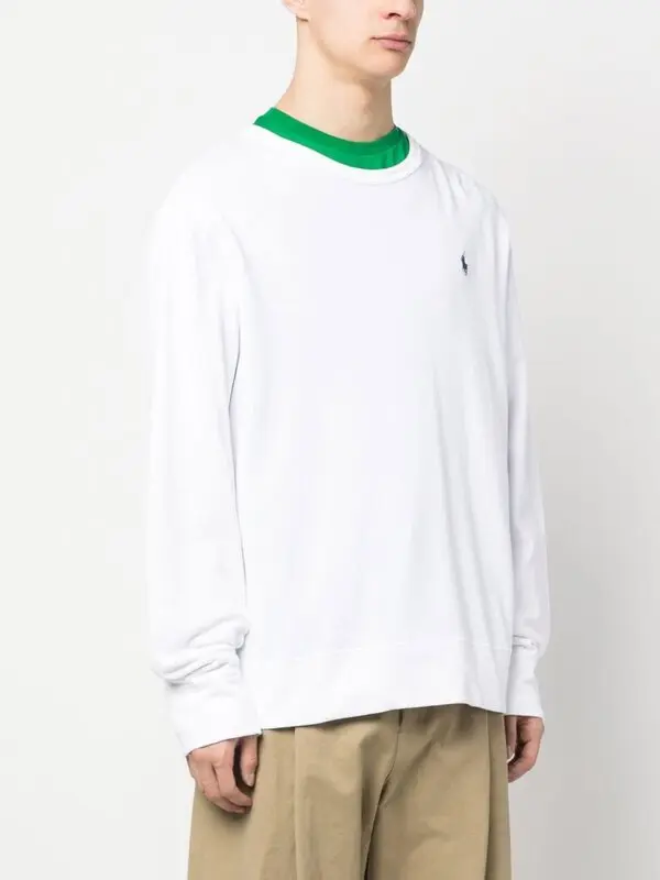 Polo Ralph Lauren Crew Neck Jumper With Polo Pony Motif - White