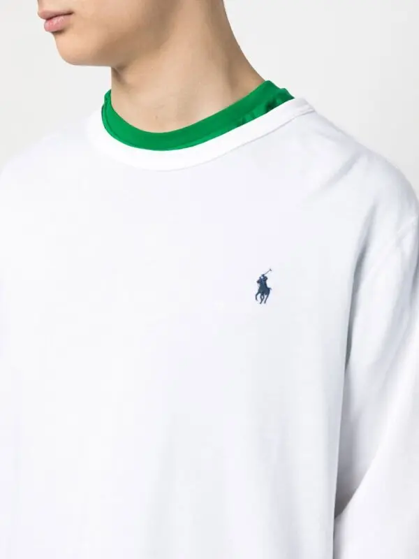 Polo Ralph Lauren Crew Neck Jumper With Polo Pony Motif - White