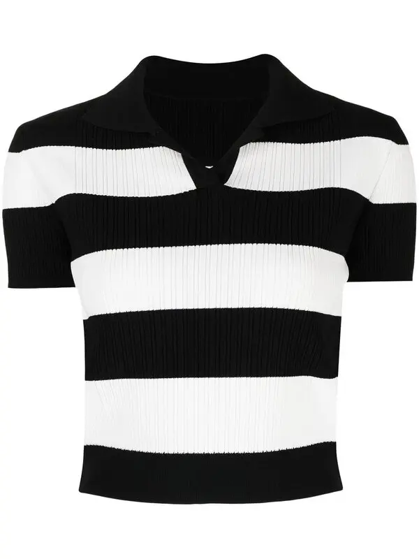 JUUN.J Horizontal Stripe Cropped T-shirt