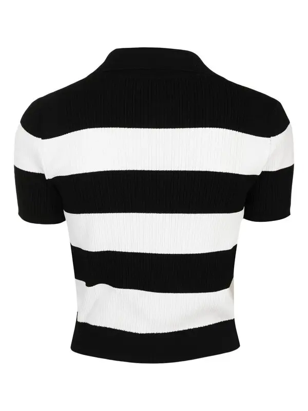 JUUN.J Horizontal Stripe Cropped T-shirt
