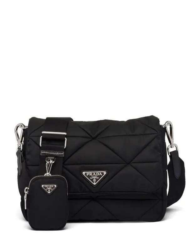 Prada Padded Re-nylon Shoulder Bag - Black