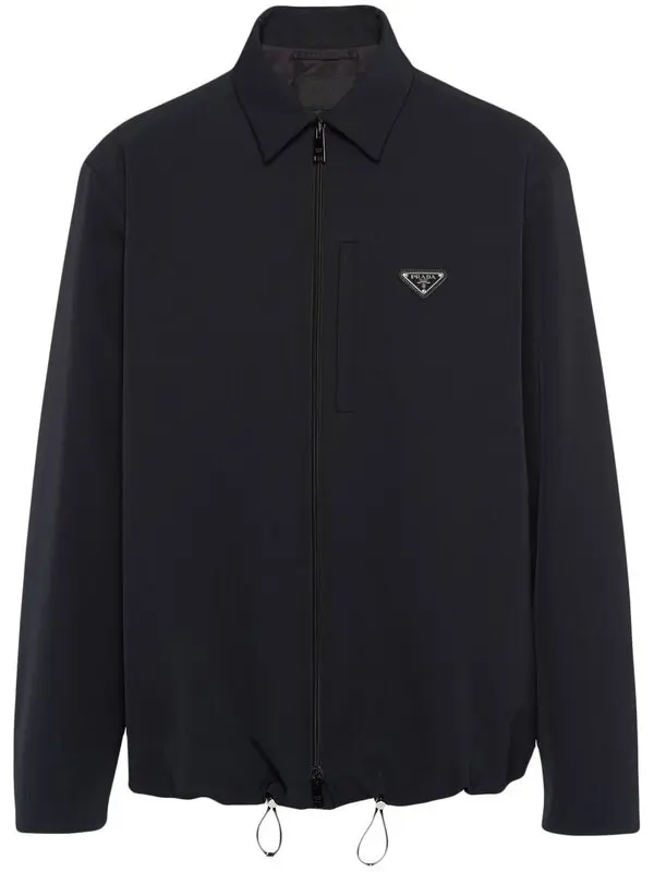 Prada Triangle-logo Zip-up Shirt