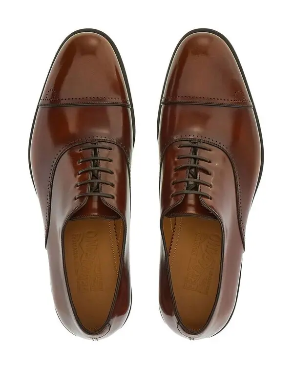 Ferragamo Giovanni Leather Oxford, Brown Ferragamo Giovanni Leather Oxford Shoes In Brown - 30% Off  main image 4