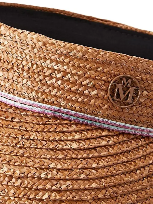 MAISON MICHEL Patty Straw Visor - Brown