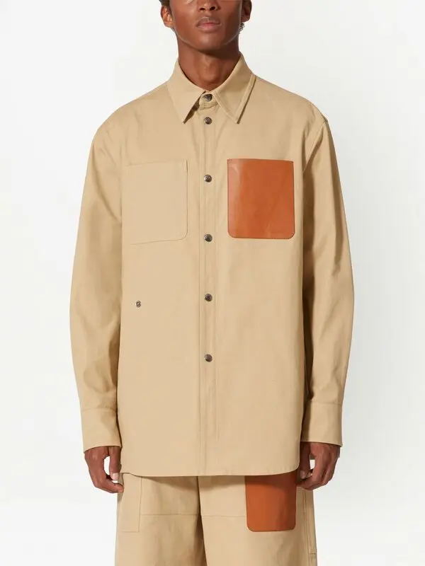 Valentino Garavani Leather-pocket Shirt Jacket