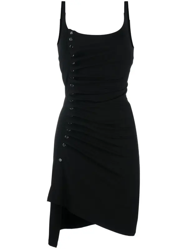 Rabanne Button-detailed Draped Minidress