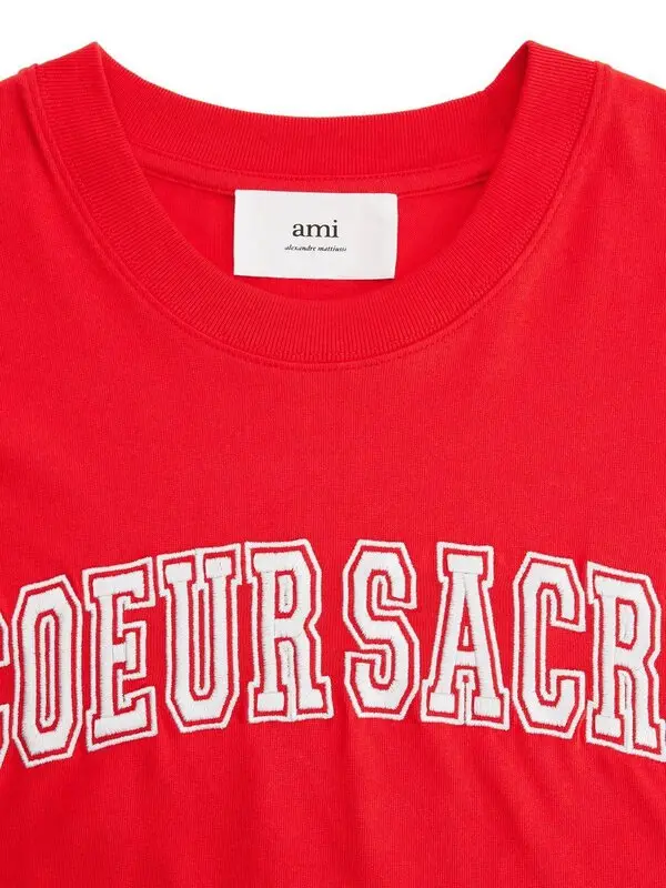 Ami Embroidered-logo Cotton T-shirt