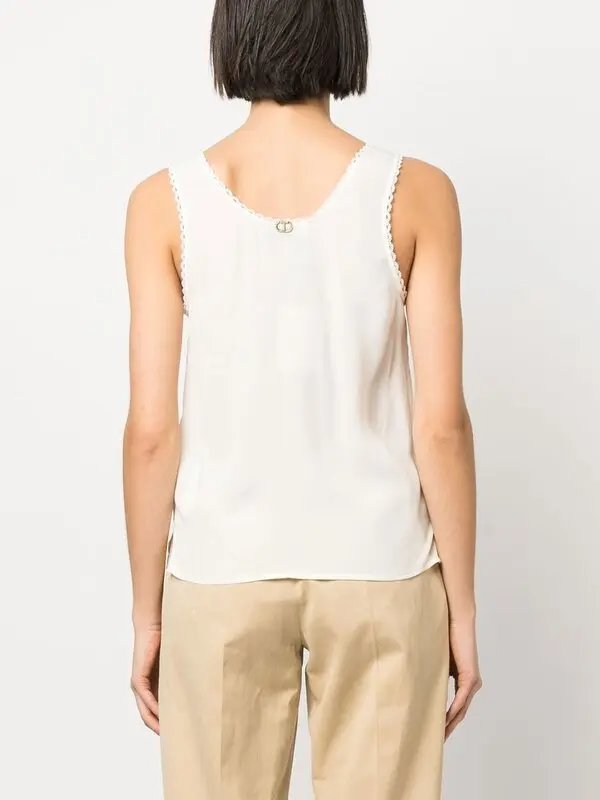 TWINSET Scallop-edge Tank Top - White