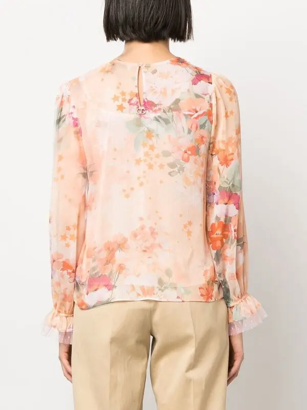 TWINSET Ruffled Floral-print Blouse