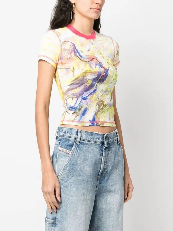 Diesel® T-Skinzy-G1 Crew Neck T-Shirt In Yellow - 30% Off