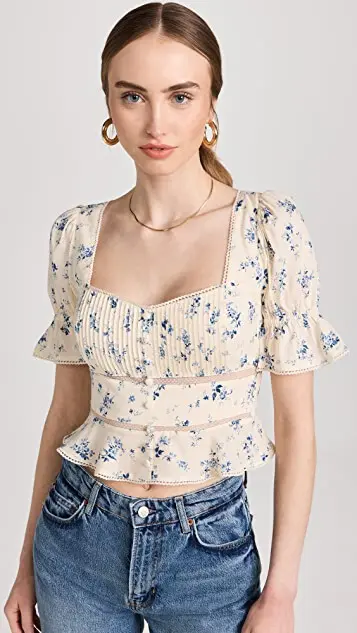 Reformation Daphne Top 半袖ブラウス 0サイズ 】【本日20時から全品13 