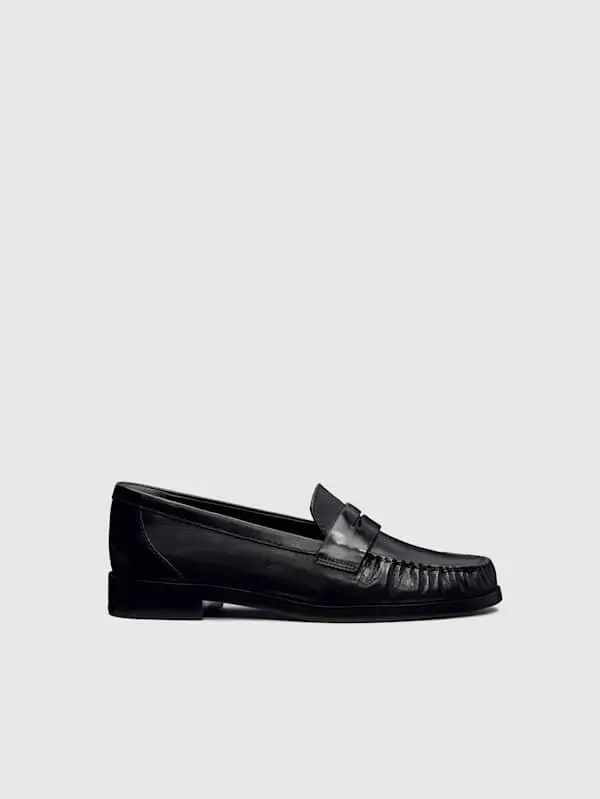 REFORMATION Ani Leather Loafer - Black