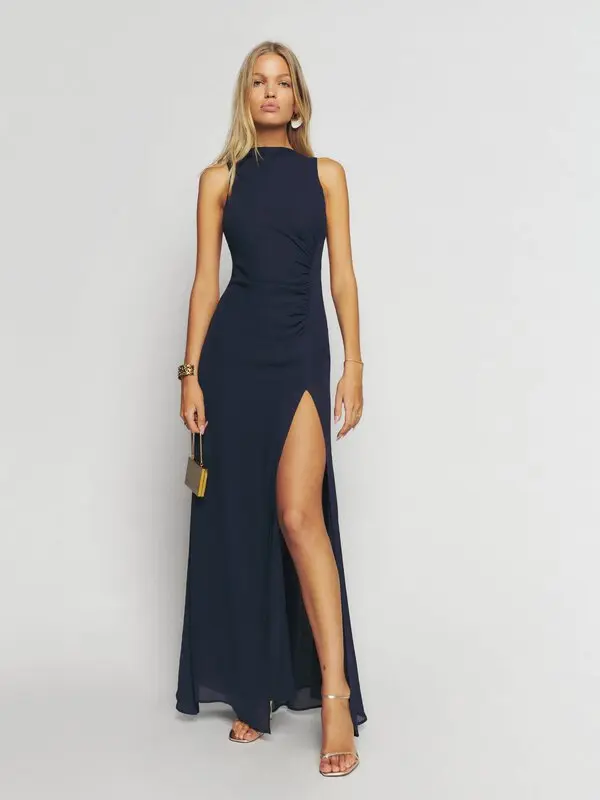 REFORMATION Senna Midi Dress - Blue